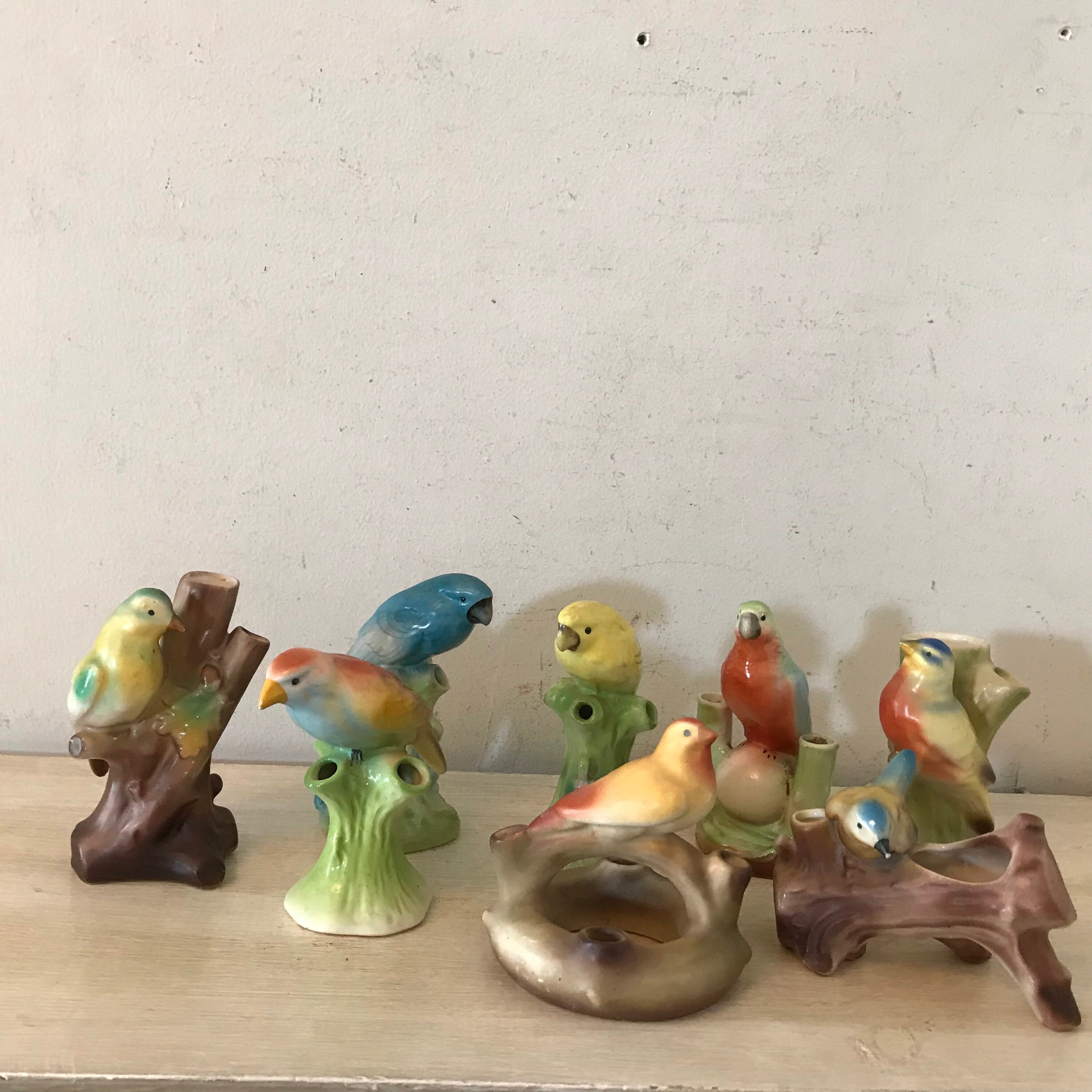 Antique Flower Frogs Birds Collection Czechaslavakia Flower Arranger ...