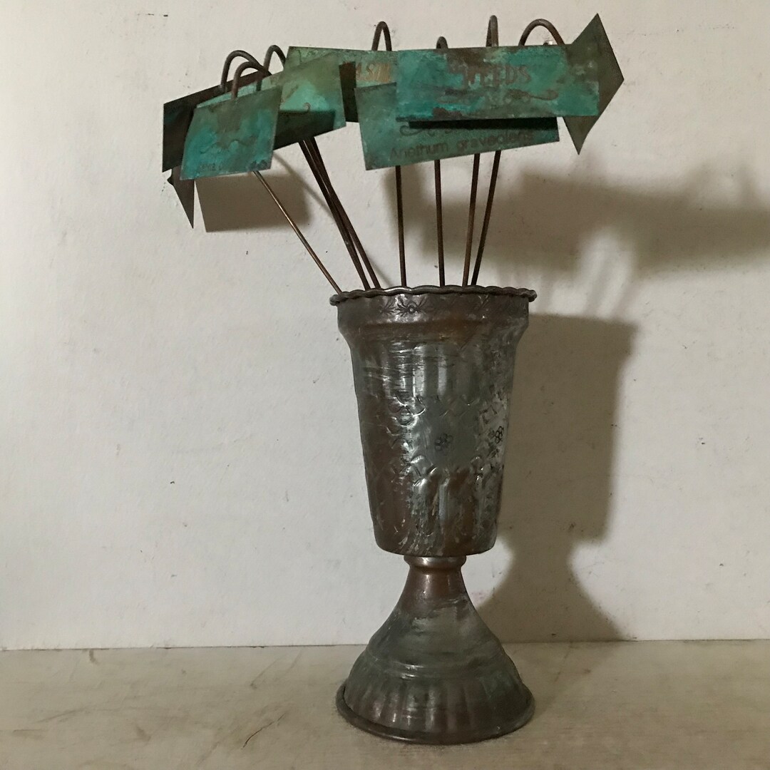 Antique Copper Plant Markers Nursery Garden Signs Metal Plant Markers ...