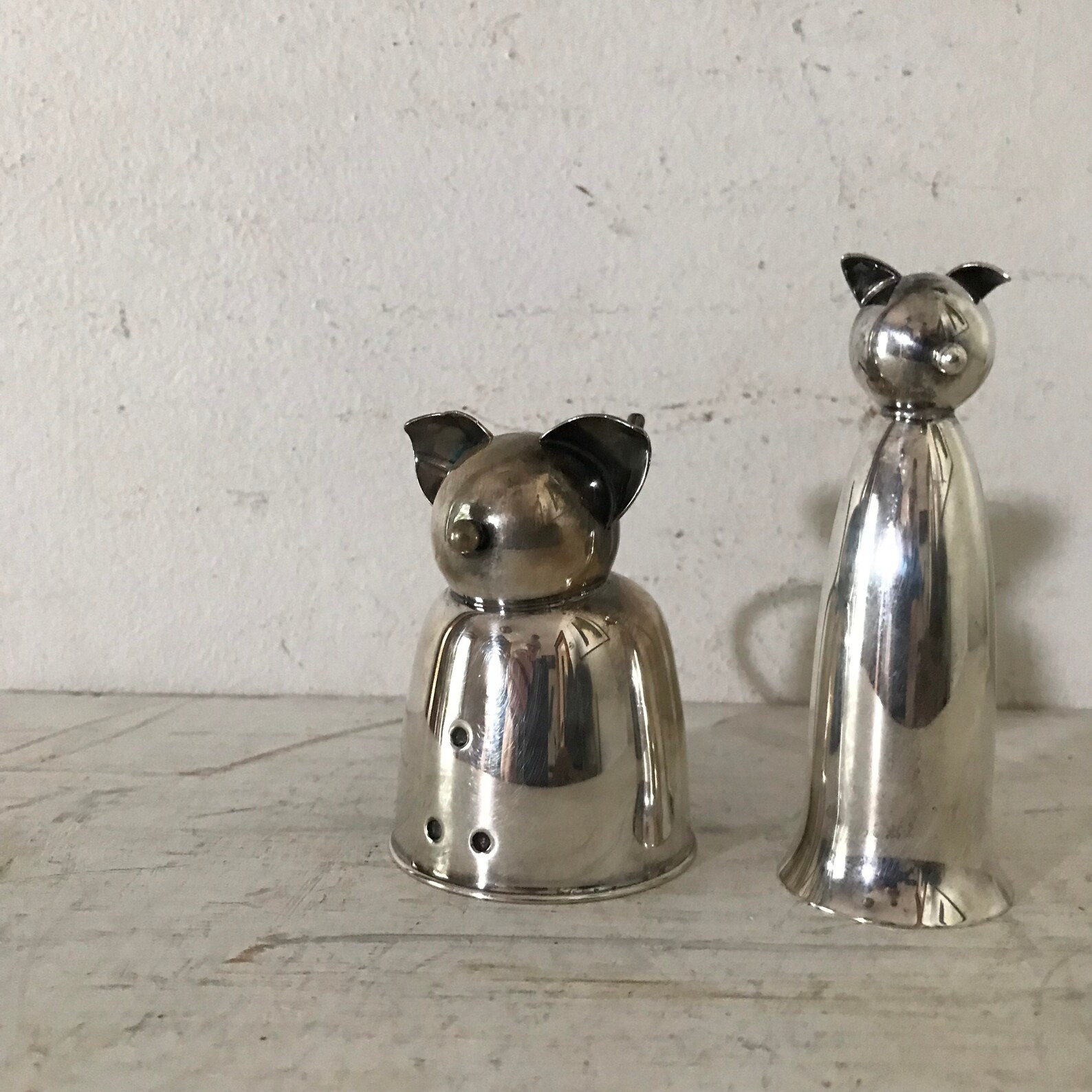 Antique Napier Cat and Mouse Jiggers Silver Cocktail Server Silver ...