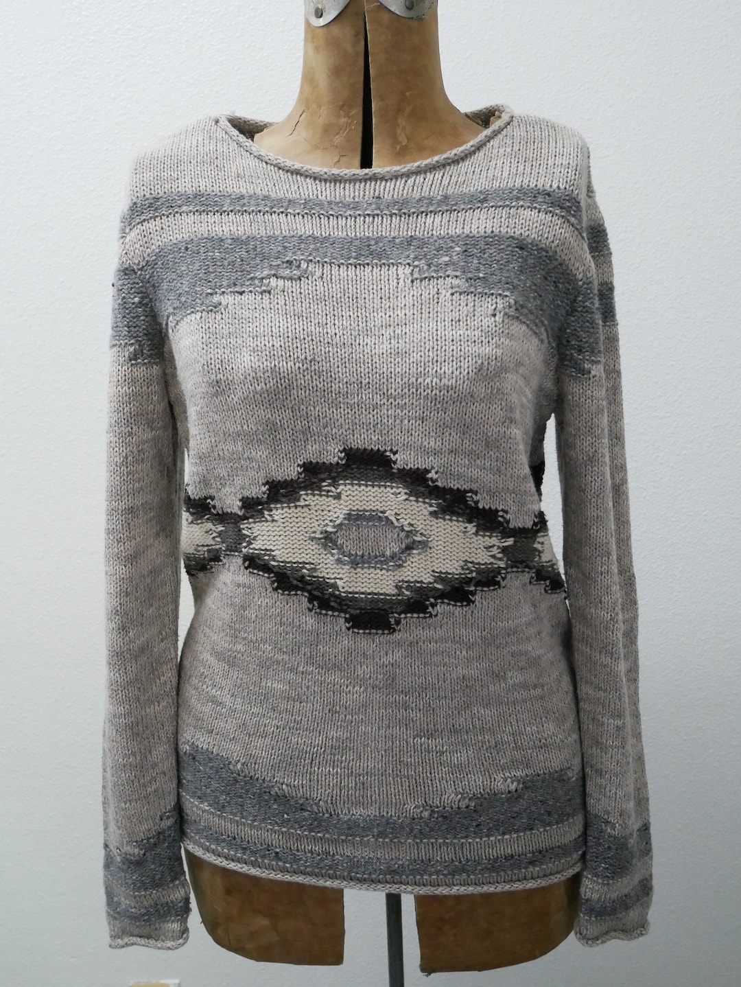 Vintage Ralph Lauren Tribal Sweater Pullover Boatneck Sweater Cotton ...
