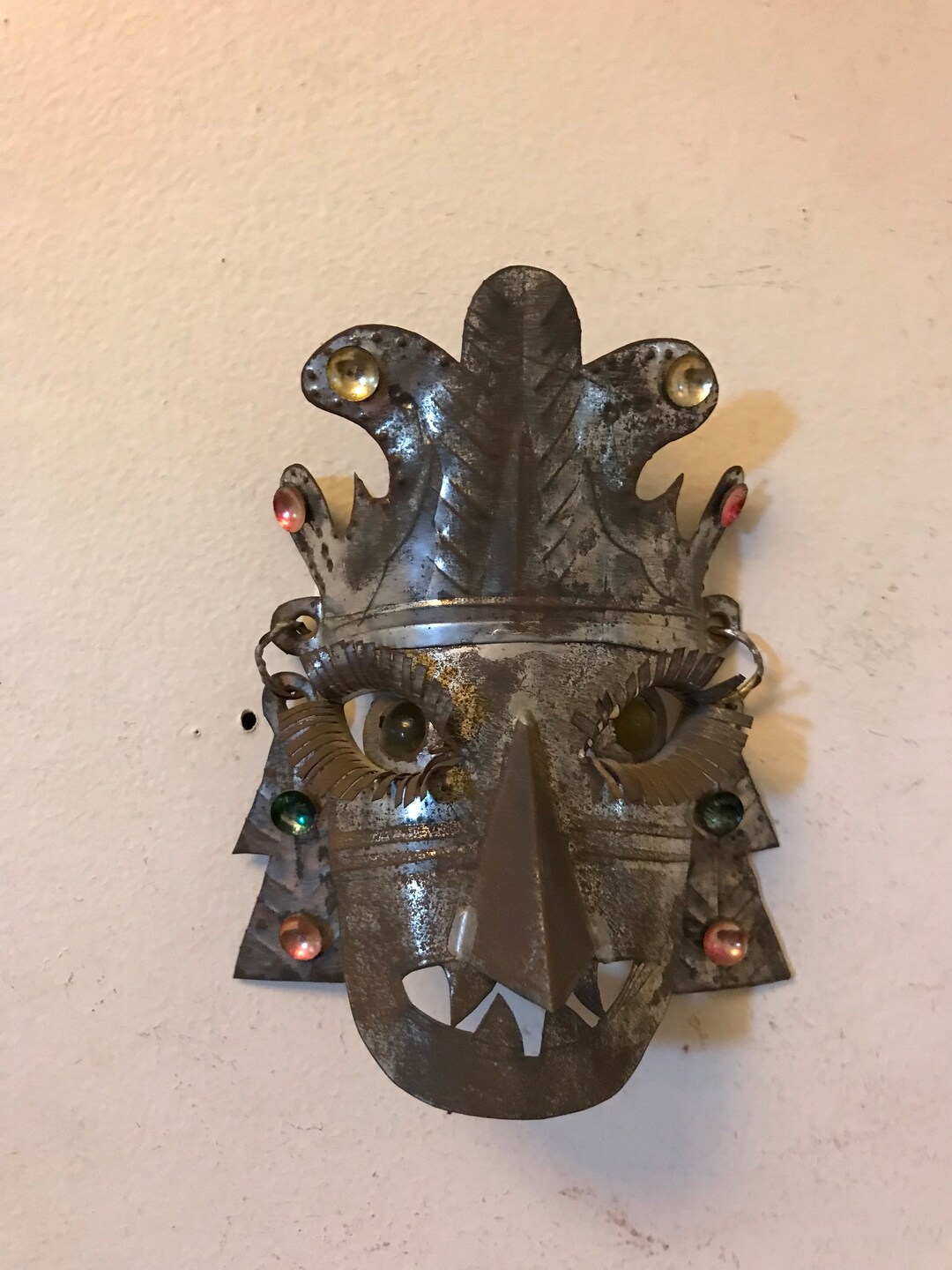 Antique Mexican Mask Folk Art Tinwork Southwestern Spanish Colonial ...