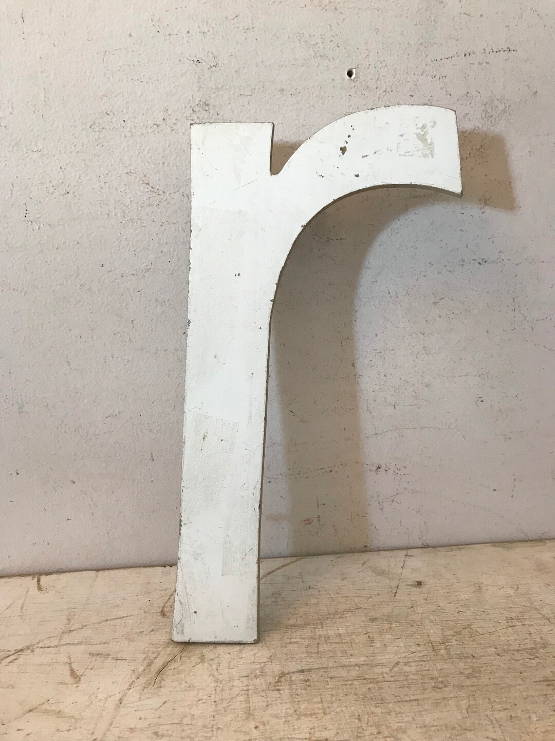 Antique Industrial Letter Letter R White Paint Letter R Sign Metal ...