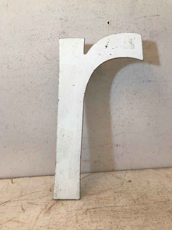 Antique Industrial Letter Letter R White Paint Letter R Sign | Etsy