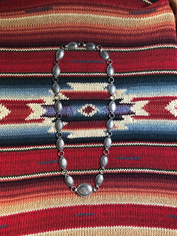 Antique Silver Concho Belt Silver plate concha Link b… - Gem