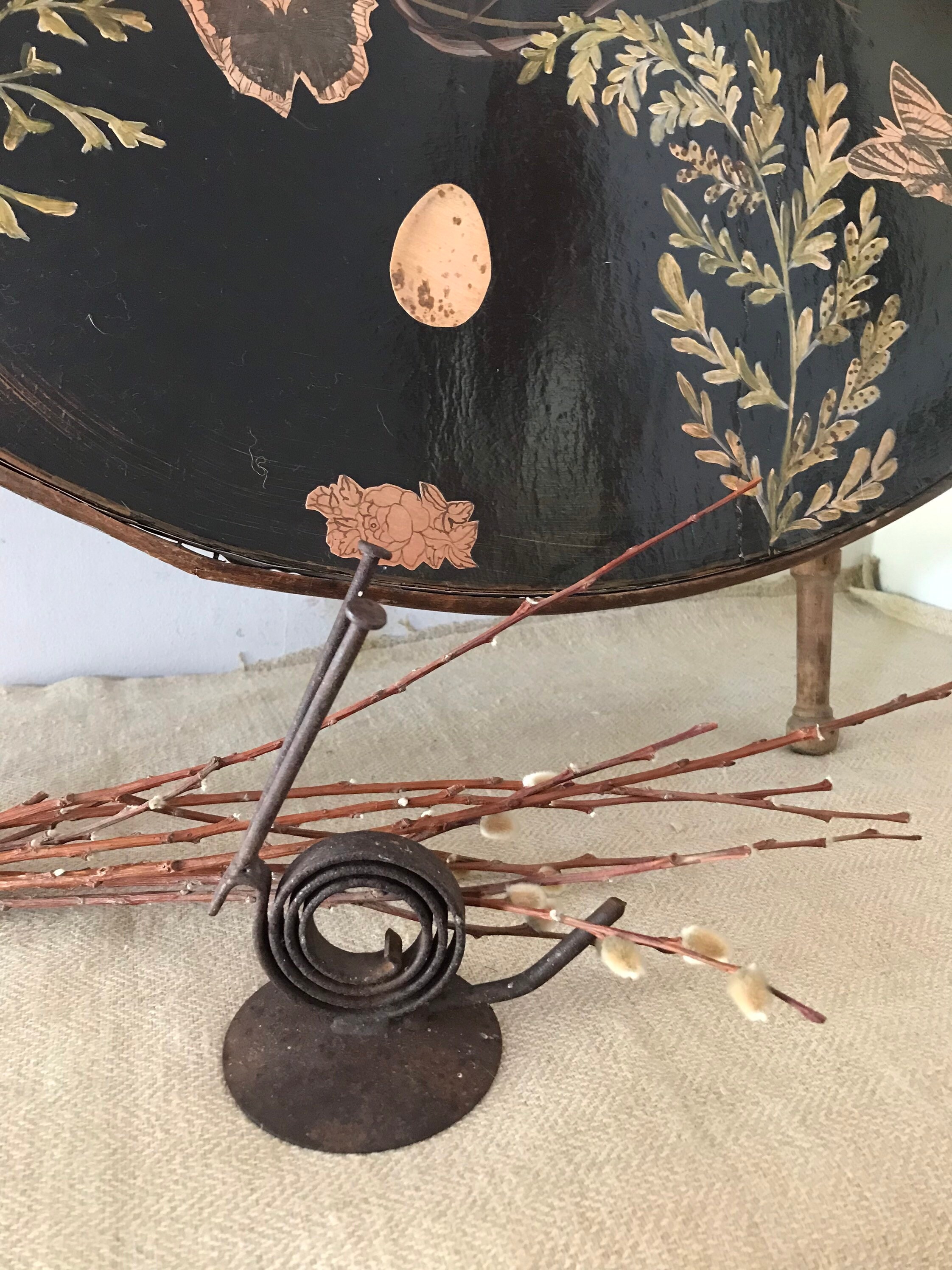 Antique French Snail Sculpture Iron Rusted Slug Mid Century Wire ...