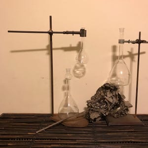 Antique Science Lab Stand Lab Beaker Lab Vase Glass Industrial Iron ...