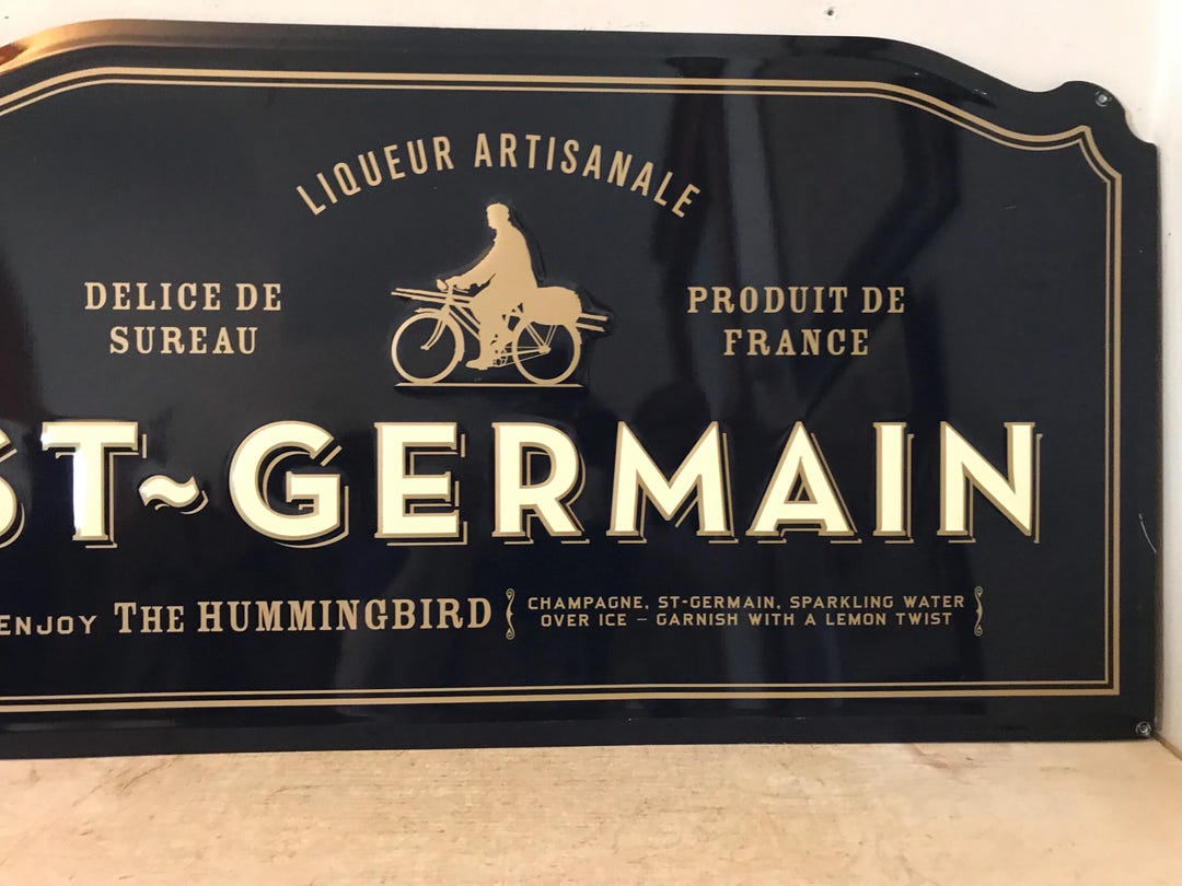 Antique French Sign Metal Sign, St Germain, Advertisement, Beverage ...
