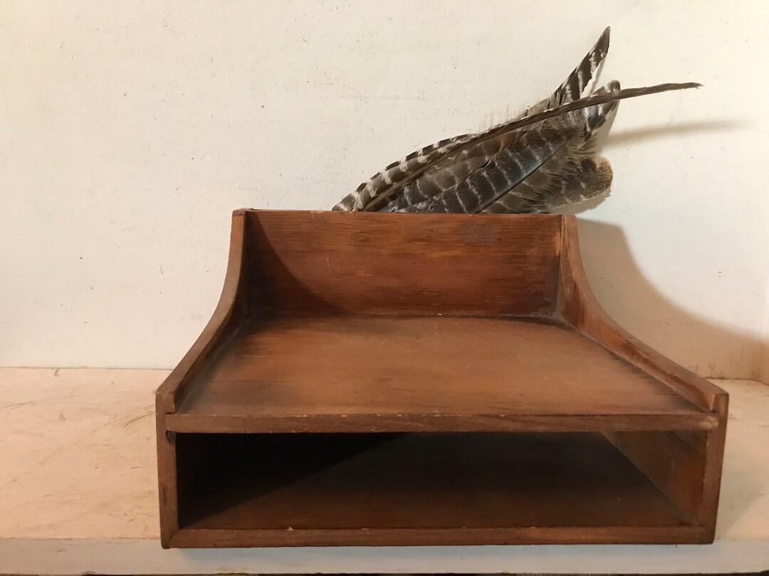 Antique Danish Modern Mid Century Box Lap Desk Secretary Organizer Wood ...