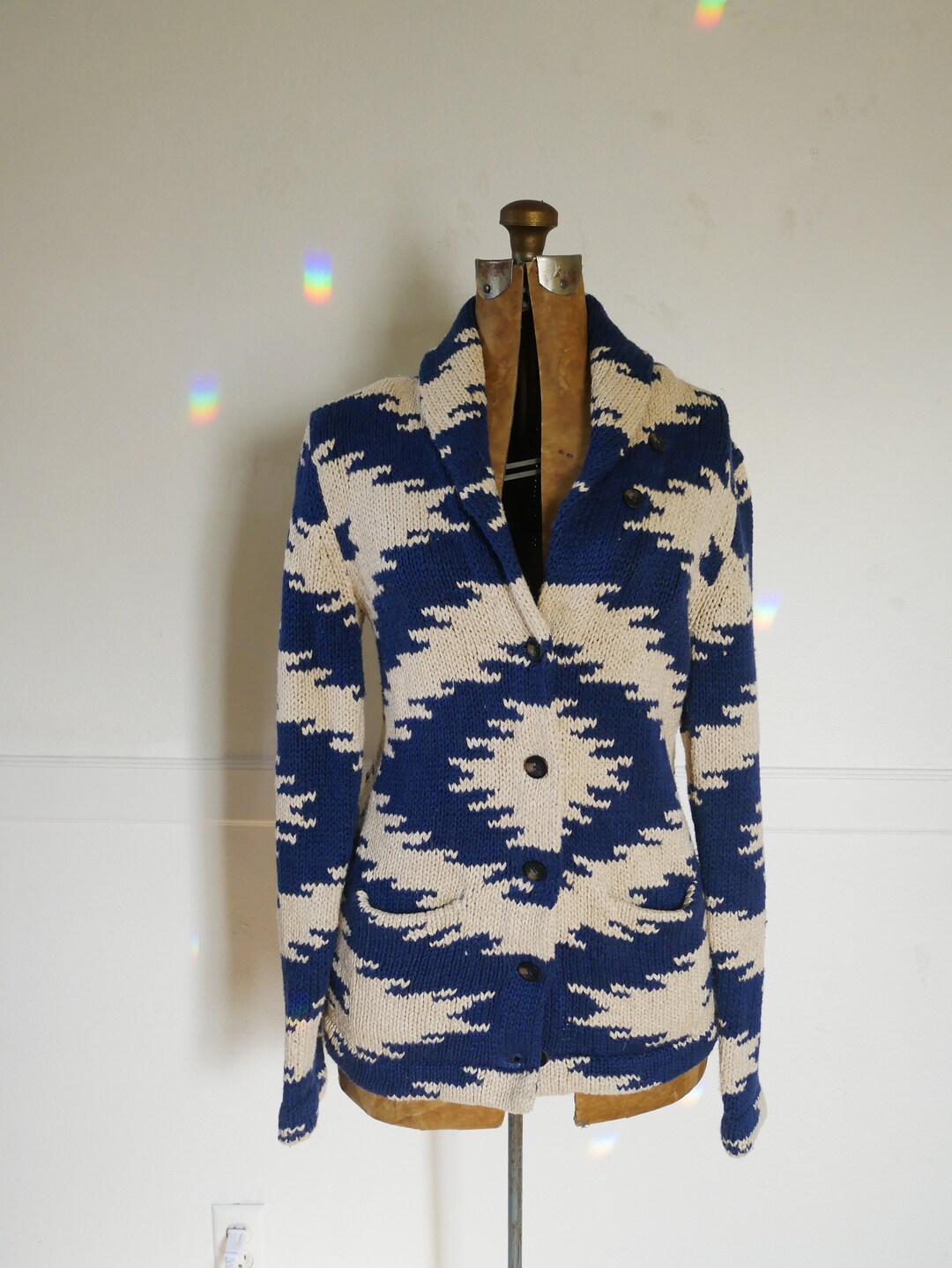 Ralph Lauren Sweater Cardigan Shawl Sweater Coat Sweater Tribal Native ...