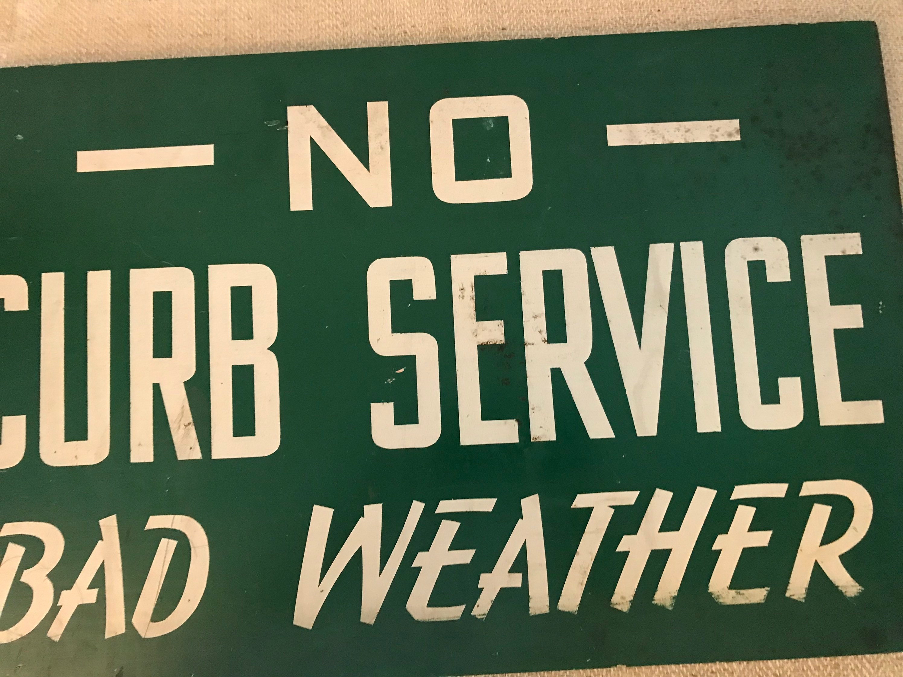 Antique Wood Sign Curb Service Take Out Sign Painted Road Side Stand ...