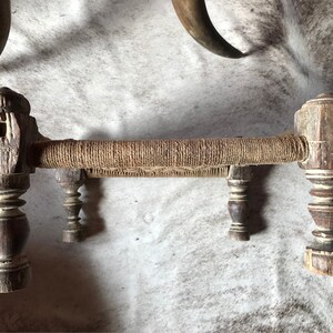 Antique Tribal Stool Indian Pidha Charpai Primitive Wood Rope Bench ...
