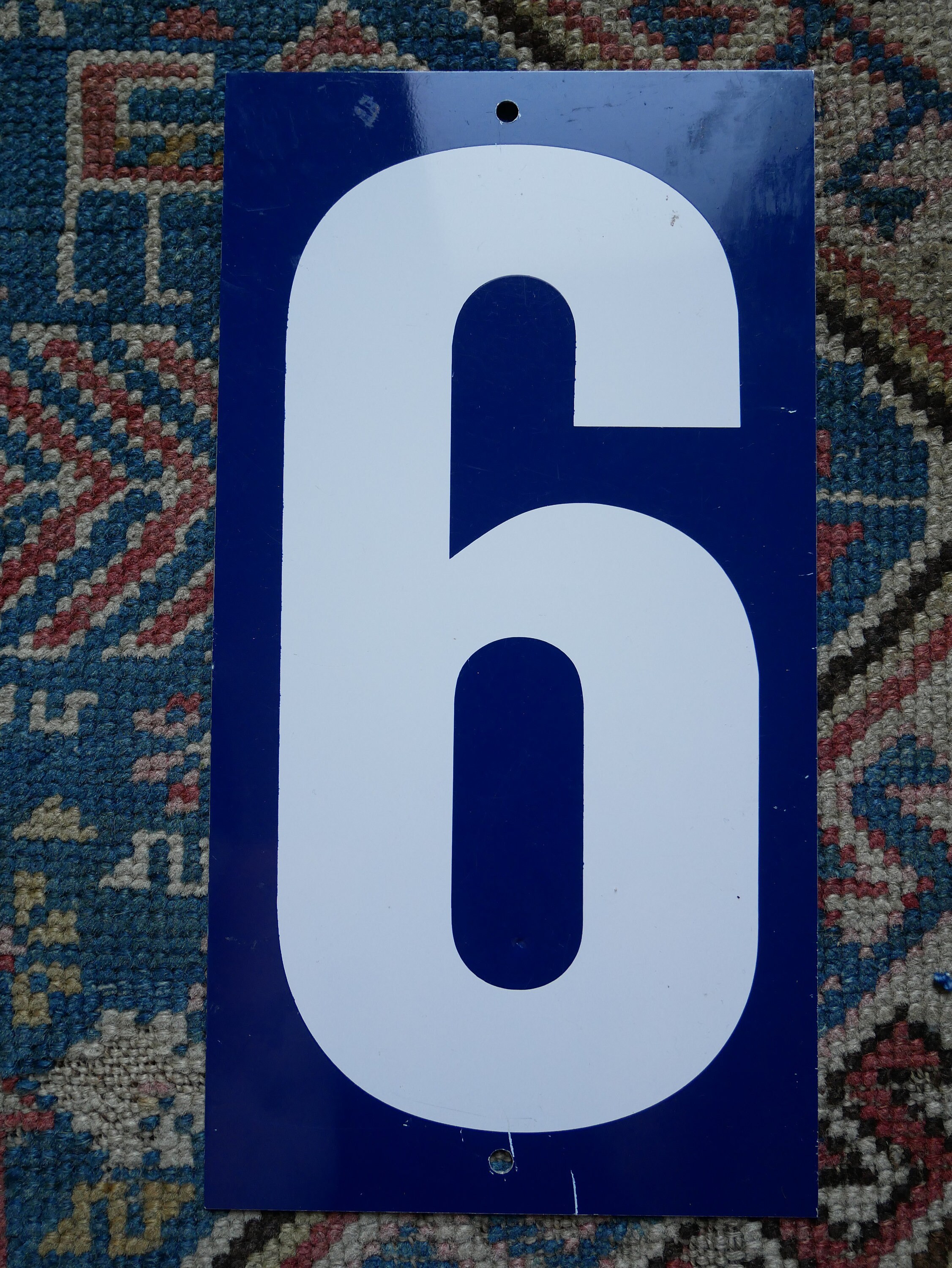 Antique Industrial Sign Metal 5 Sign Mid-century Metal Blue Gas Station ...