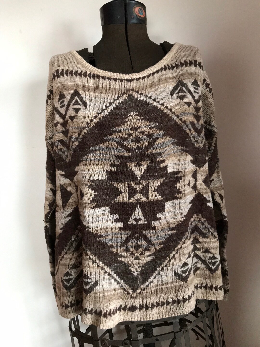 Vintage Holdralph Lauren Tribal Sweater Pullover Boatneck Native ...