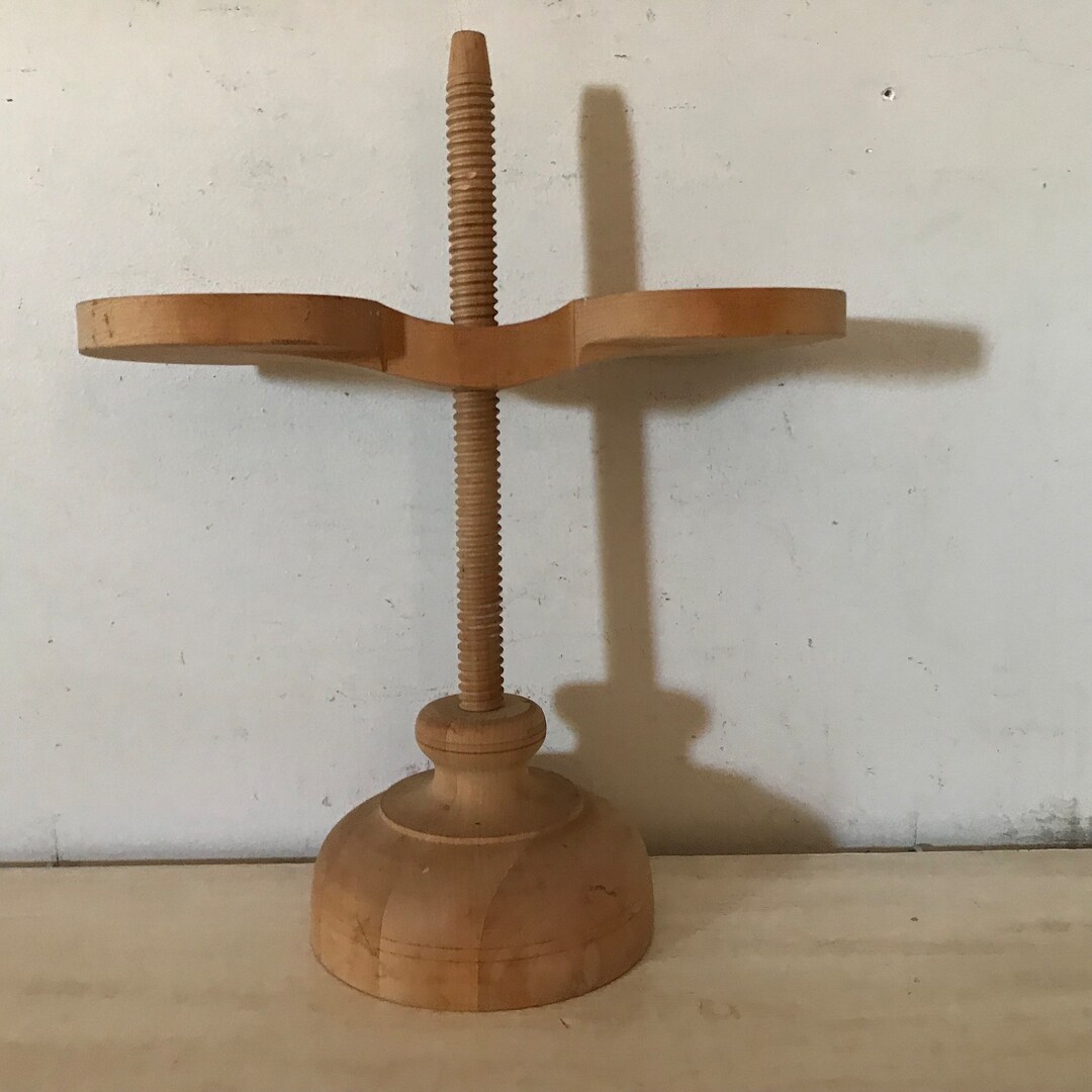 Antique French Stand Industrial Stand Wood Screw Stand Garden Fragment ...