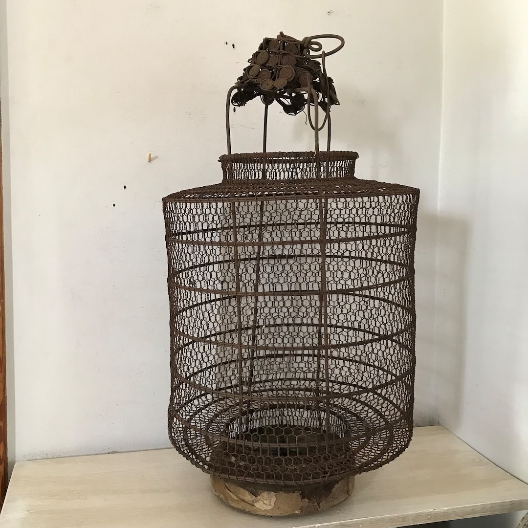 Rare Antique Chinese Lantern Garden Large Lighting Metal Mesh Rustic - Etsy