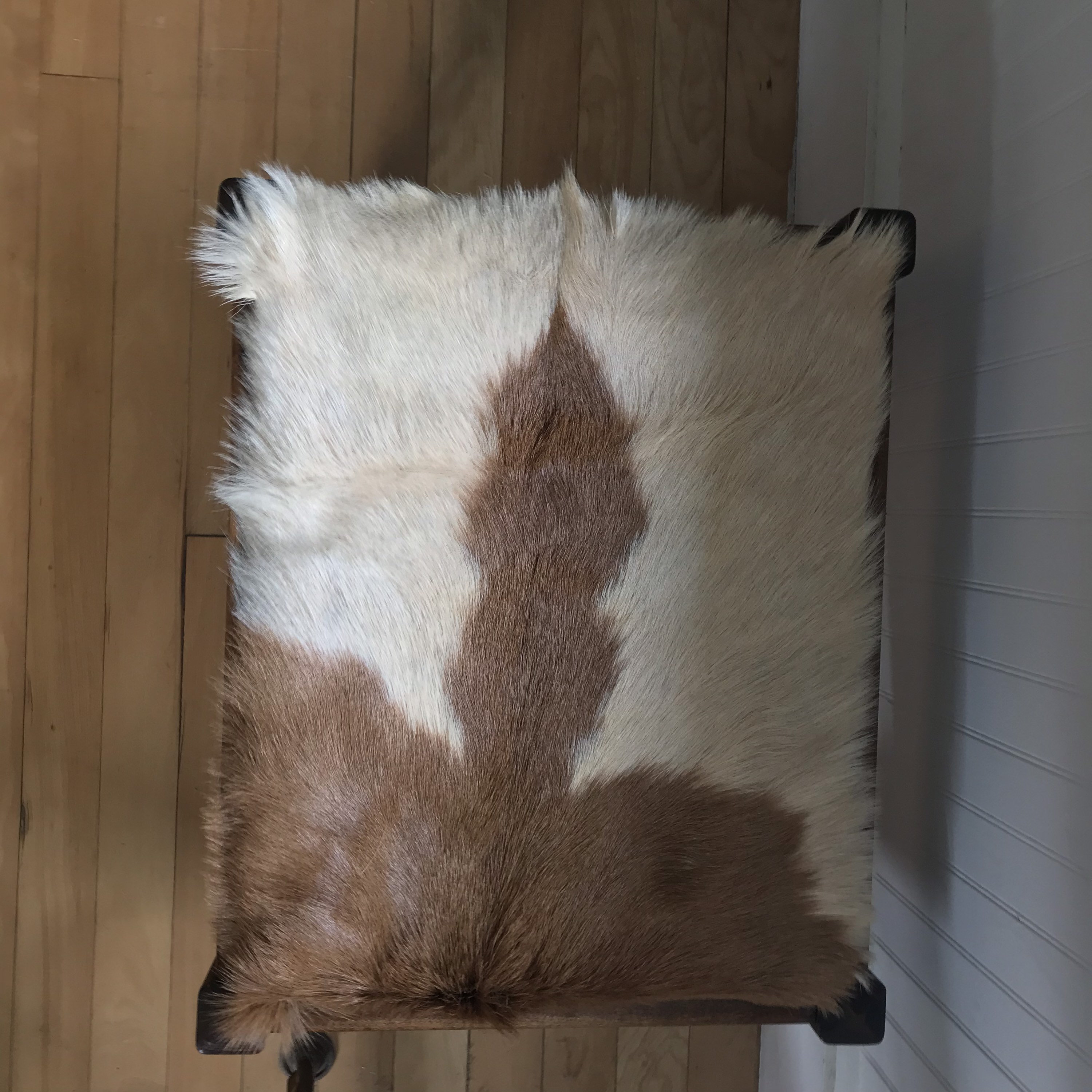 Antique Hair Hide Stool Mid Century Modern Stool Vintage Hide Ottoman ...