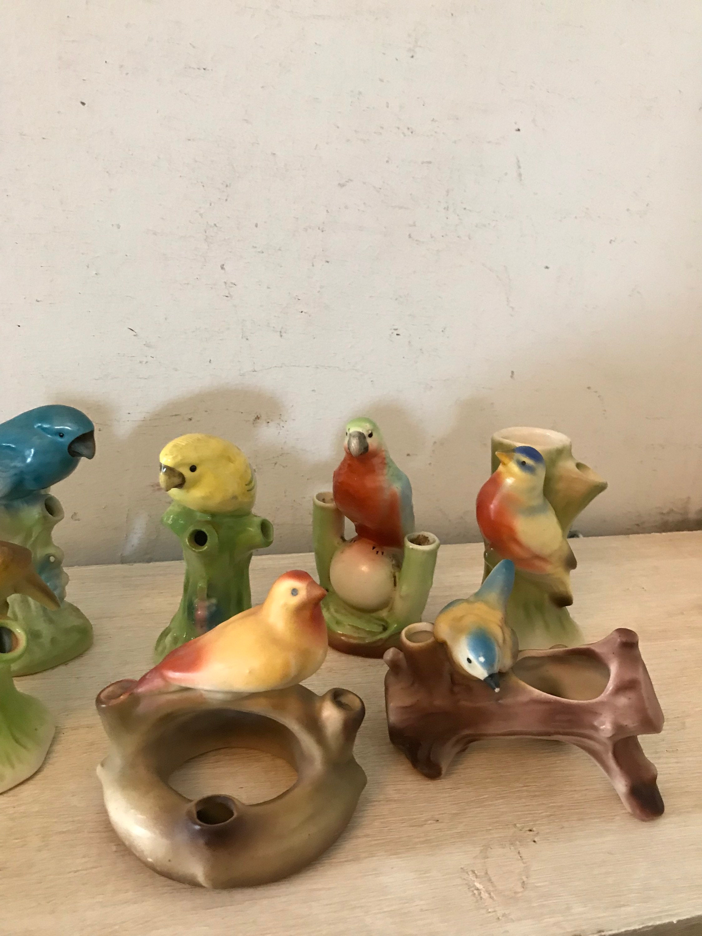 Antique Flower Frogs Birds Collection Czechaslavakia Flower Arranger ...