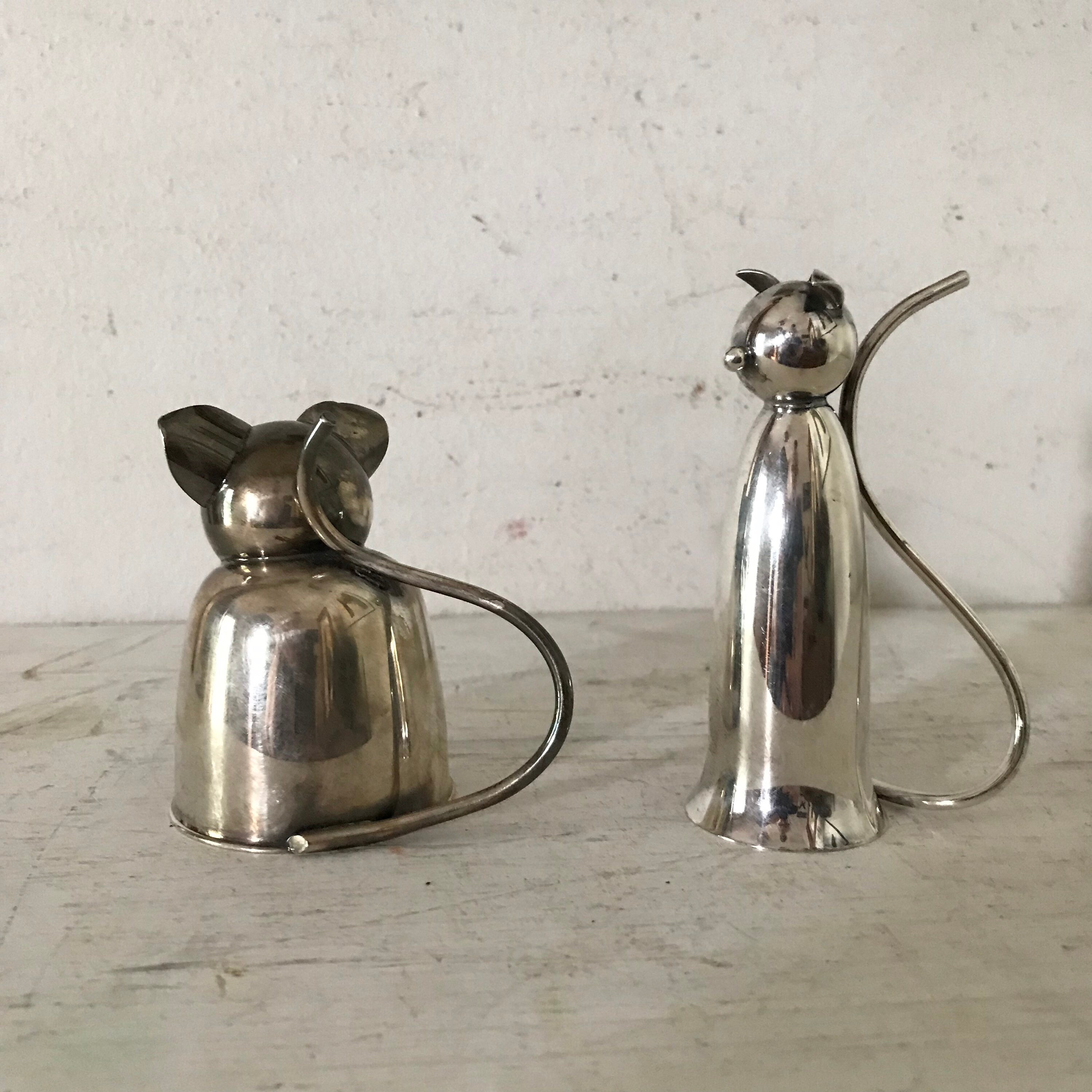 Antique Napier Cat and Mouse Jiggers Silver Cocktail Server Silver ...