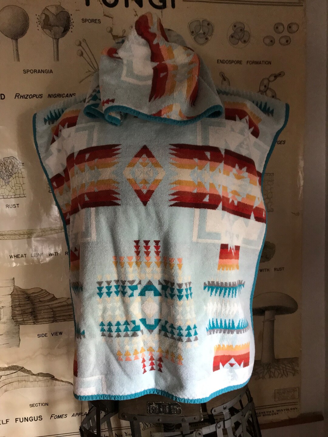 Vintage Pendleton Poncho Childs Beach Towel Terry Cloth Indian Blanket AZTEC - Etsy