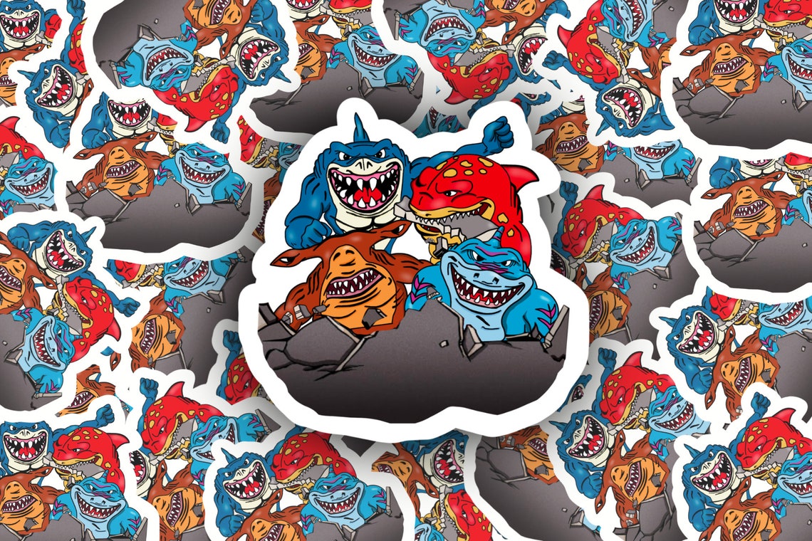 Street Sharks 90s Cartoon Glossy Waterproof Sticker | Etsy