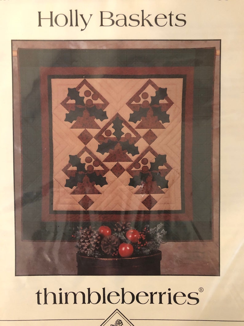 Thimbleberry holly Basket Quilt Pattern for 50 X 60 Pieced & Applique ...