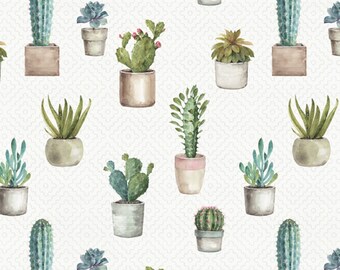 Cactus Printed Fabricsoft Cotton Fabric by Half Yarddesert - Etsy