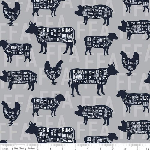 FFA Text on Gold Fabric FFA Forever Blue Riley Blake - Etsy