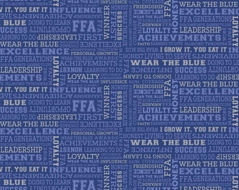 FFA Forever Blue Design on Gray FFA Forever Blue Riley Blake Designs 100% Cotton Fabric by the ...