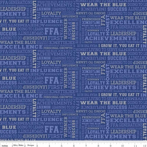 FFA Text on Blue Fabric FFA Forever Blue Riley Blake - Etsy