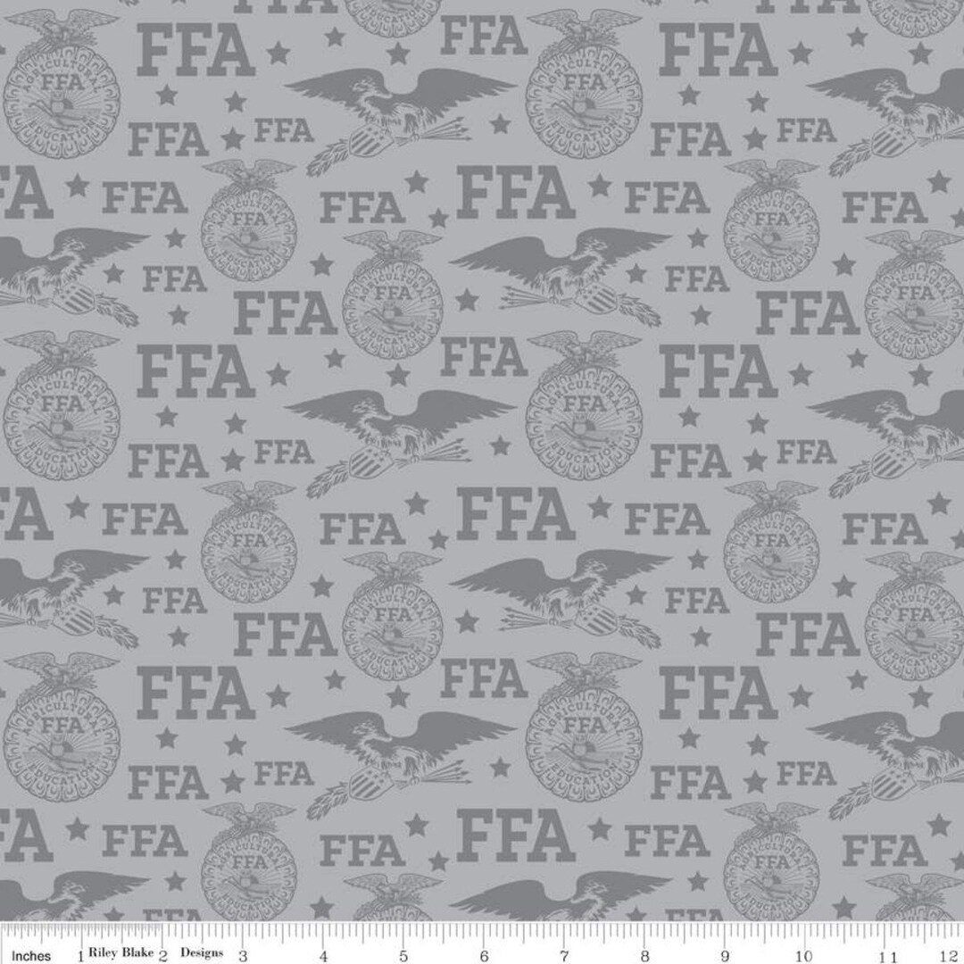FFA Emblems on Gray Fabric - FFA Forever Blue - Riley Blake Designs ...