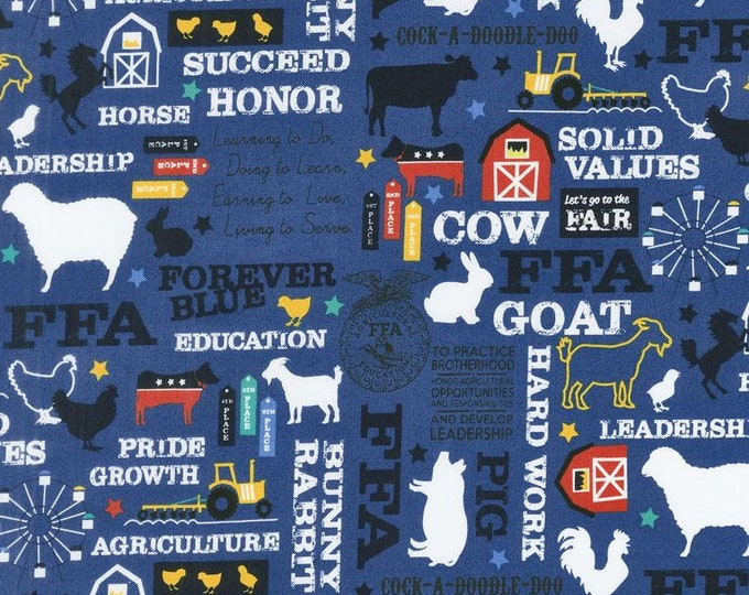 FFA Forever Blue Design on Blue Riley Blake Designs 100% Cotton Fabric by the Yard - Etsy