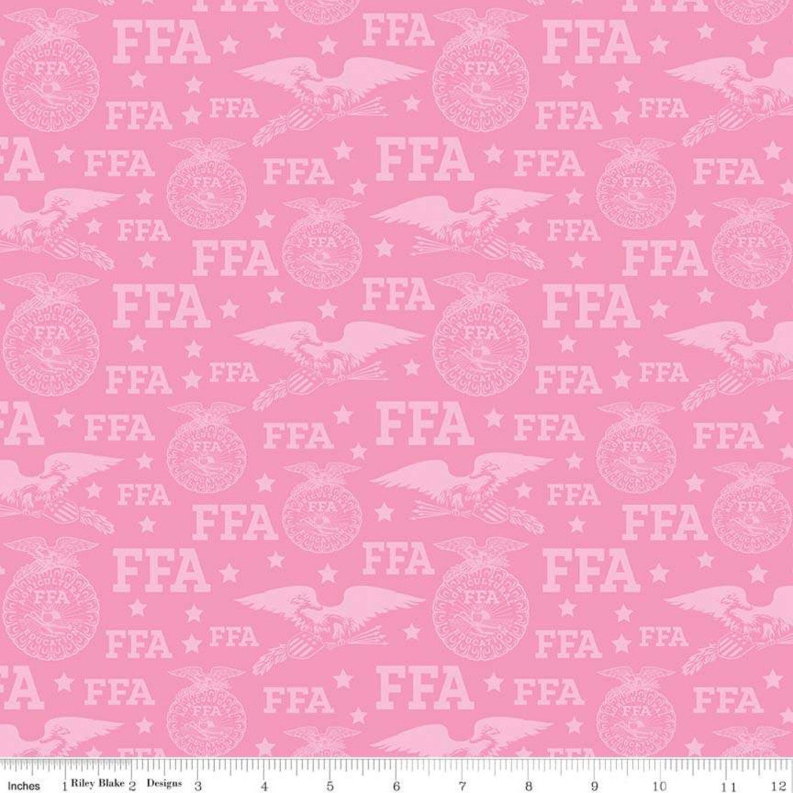 FFA Emblems on Pink Fabric - FFA Forever Blue - Riley Blake Designs ...