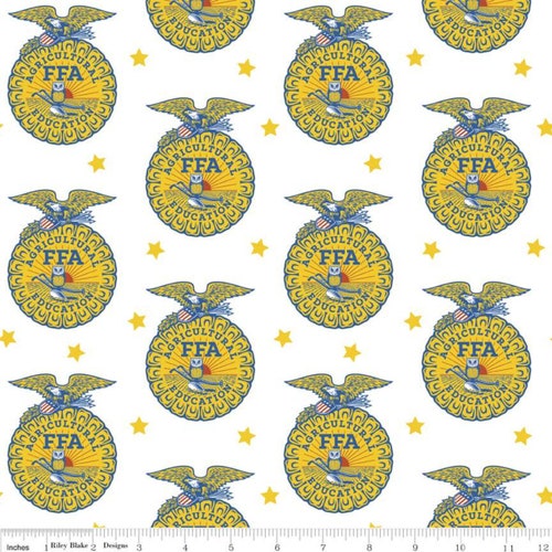 FFA Forever Blue Design on Gold Riley Blake Designs 100% - Etsy