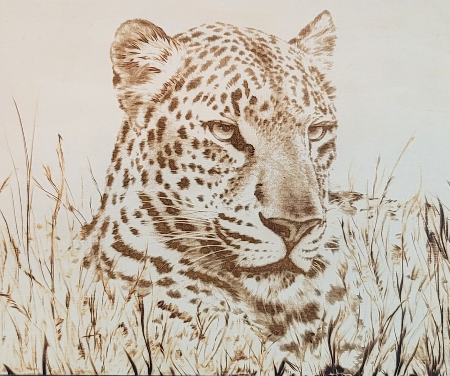 Patience in the Wild, , Animal Print, Pyrography Art, Wood Burning ...