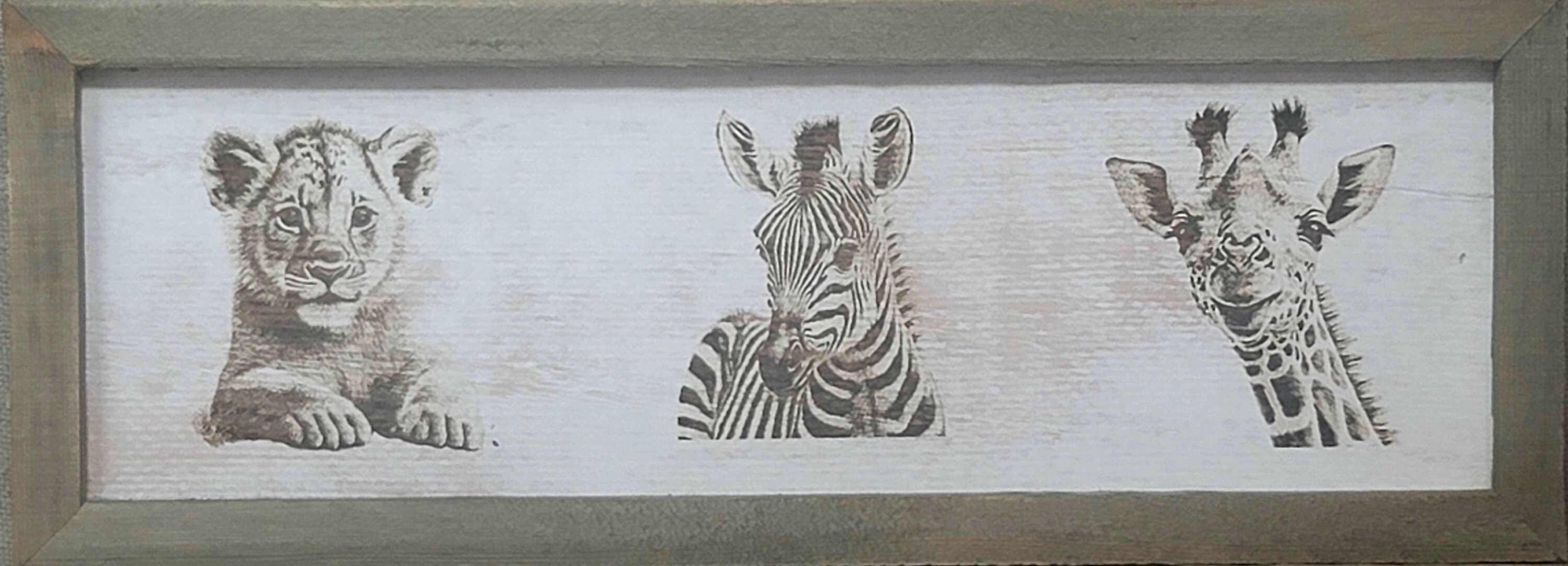 Jungle Harmony Baby Safari Animals Pyrography Art, Children Gift, Lion ...