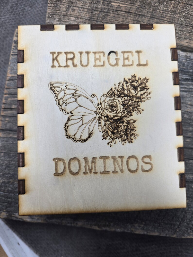 Personalized Domino Set: Engraved Wooden Box, Custom Family Game - Etsy