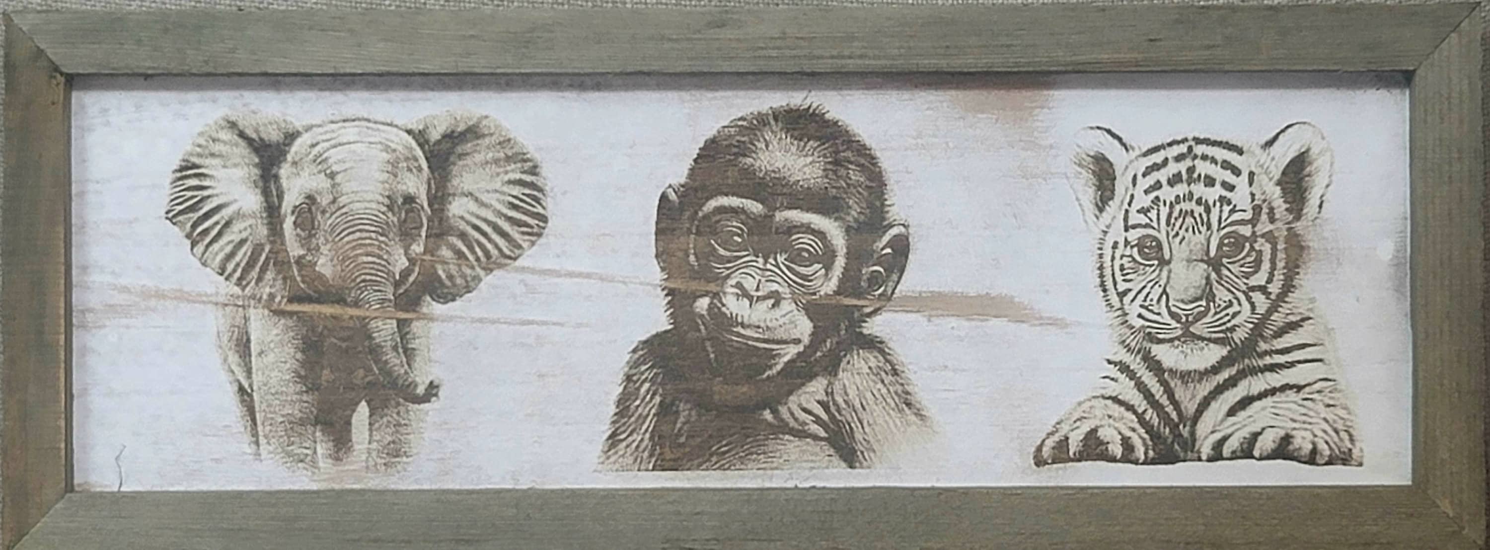 Jungle Harmony Baby Safari Animals Pyrography Art, Children Gift, Lion ...