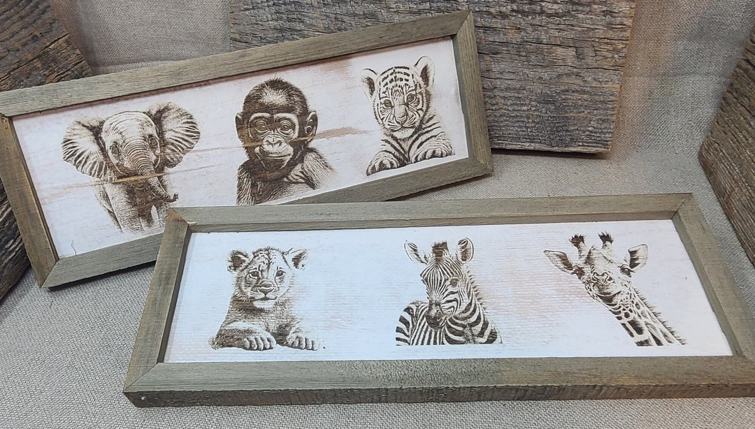 Safari Nursery Jungle, Pyrography Art, Children Gift, Lion, Leopard ...