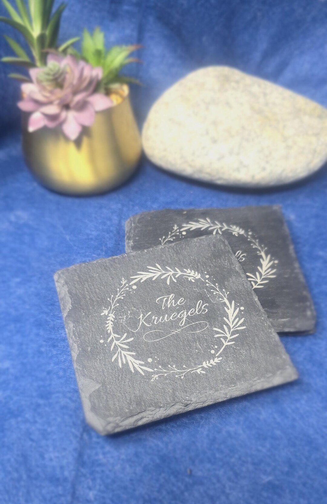 Personalized Slate Coasters Elegant and Custom Engraved for Your ...