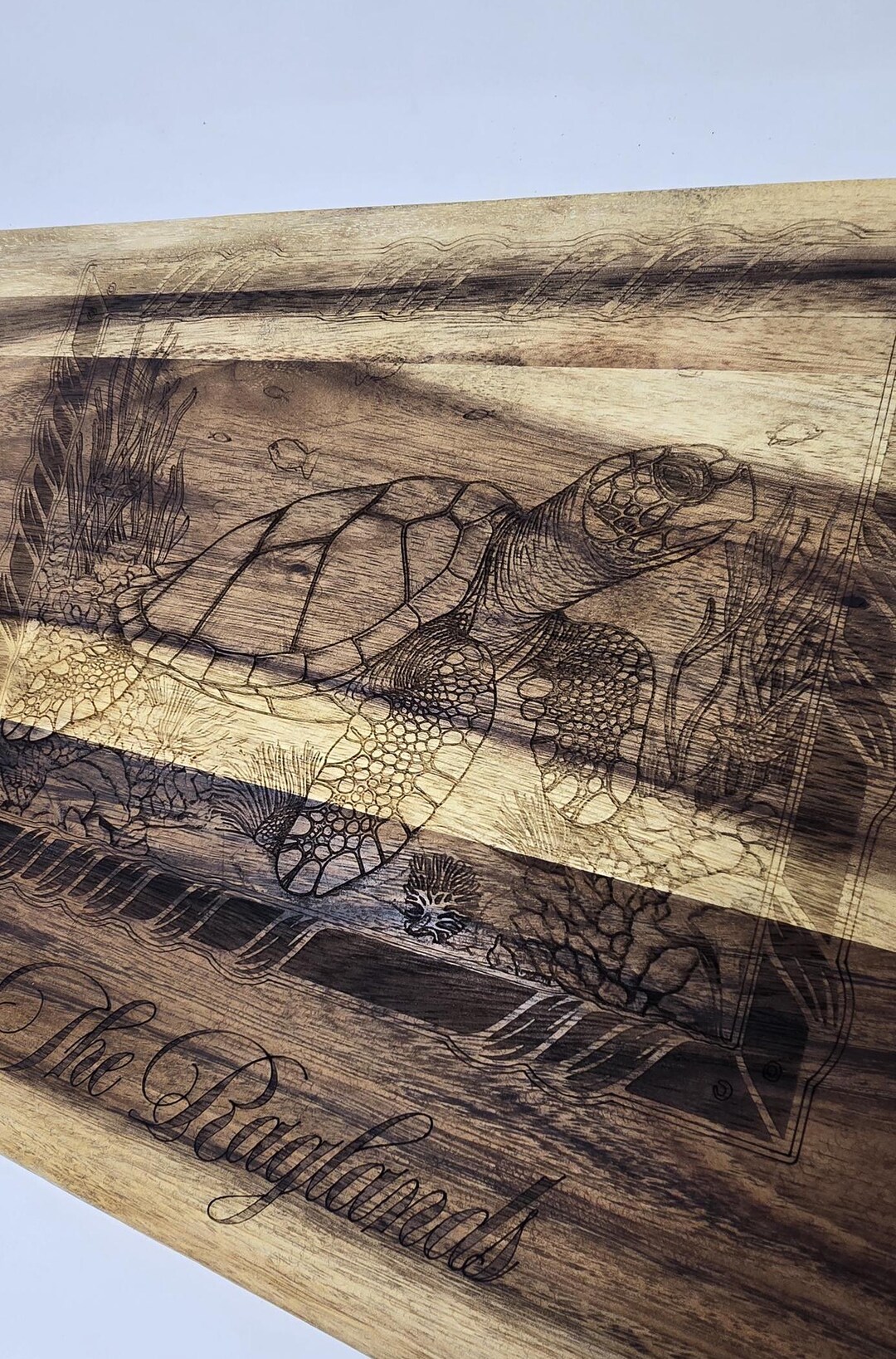 Personalized Sea Turtle Laser-etched Pyrography Acacia Cutting Board ...
