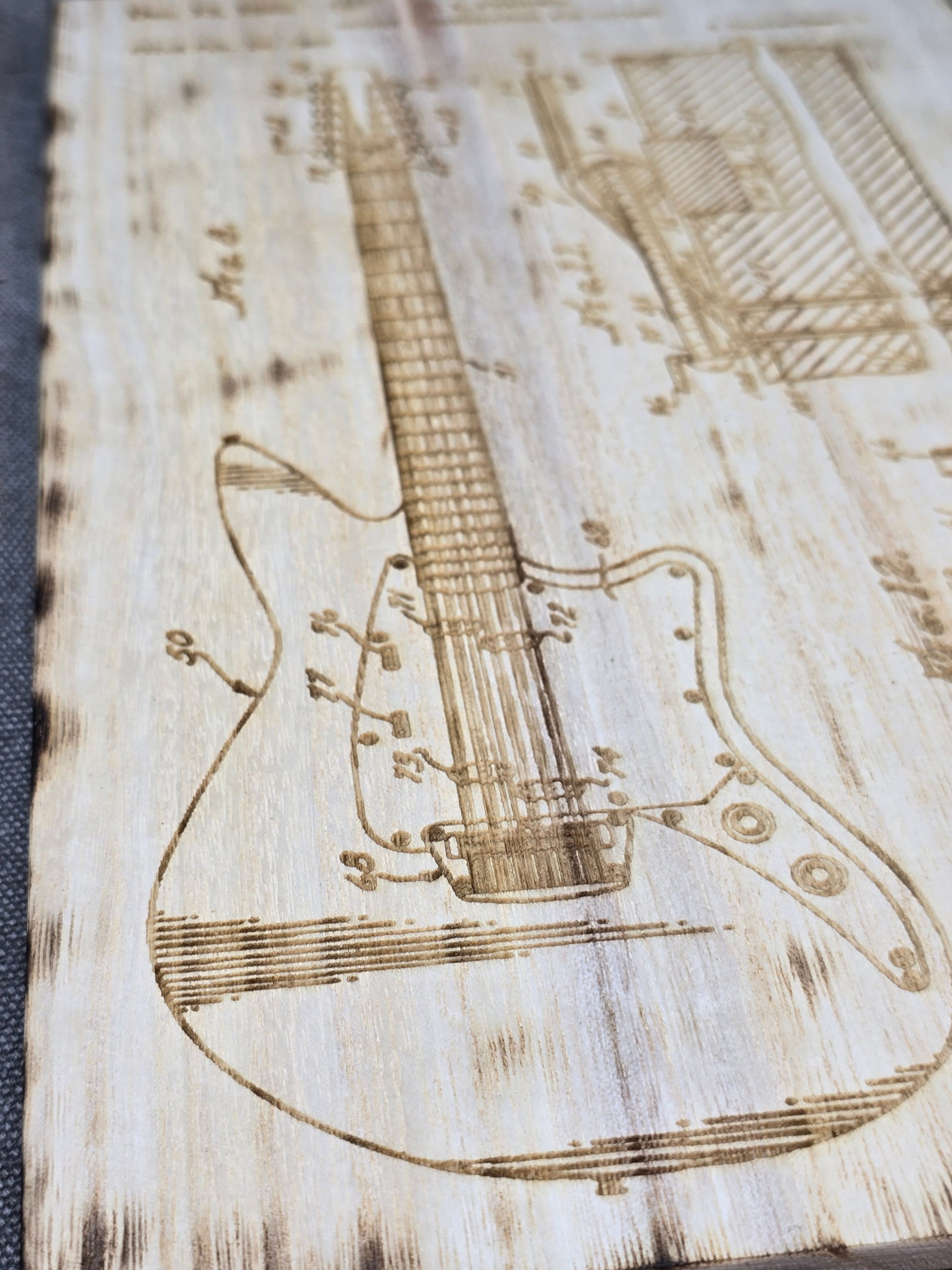 Vintage 1966 Fender Guitar Schematic Pyrography Art - Etsy