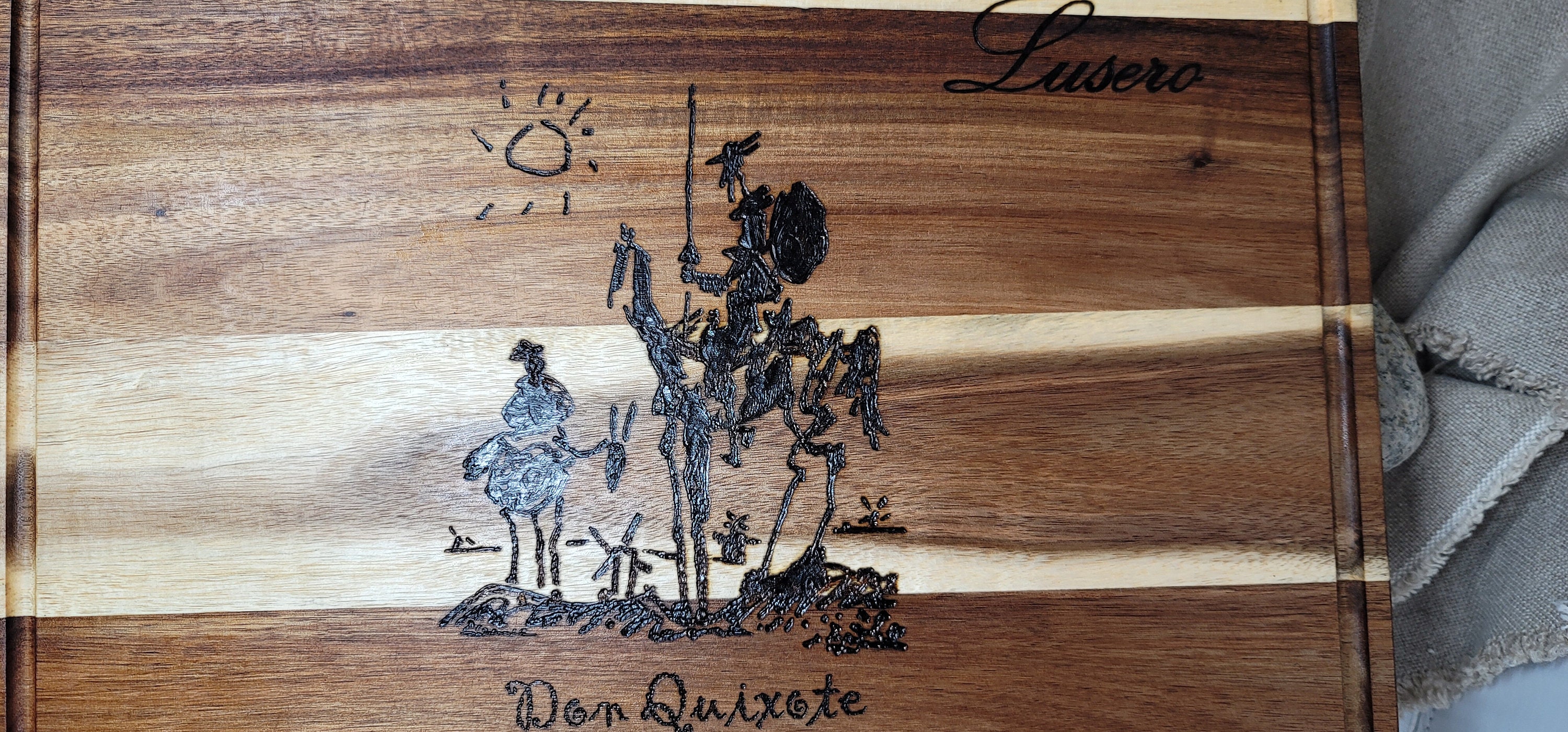 Don Quixote Custom Professional Acacia Cutting Board, Picasso Art ...