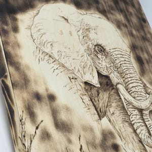 Majestic Elephant, Animal Print, Pyrography Art, Wood Burning, Gifts ...