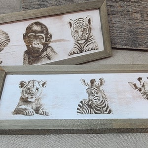 Safari Nursery Jungle, Pyrography Art, Children Gift, Lion, Leopard ...