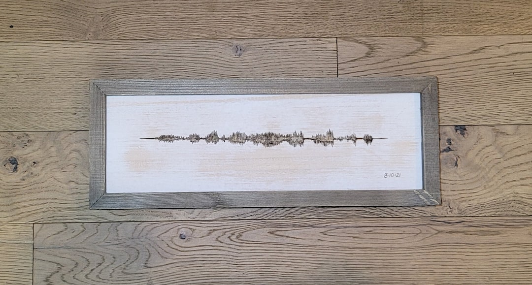 Personalized Sound Wave Pyrography Art, Custom Audio Message Art ...