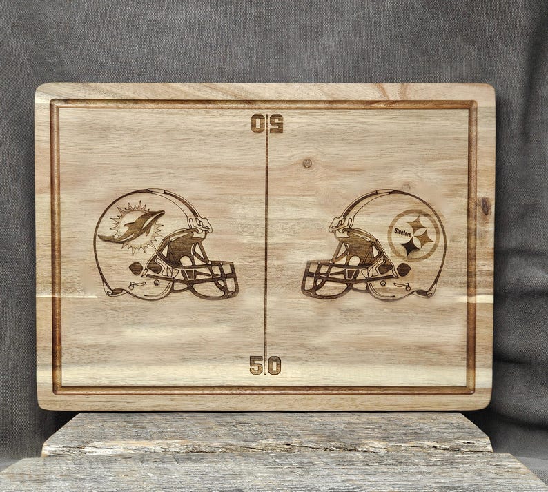 Personalized Acacia Wood Football Cutting Board: Game Day, Wedding ...