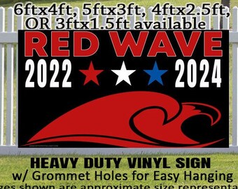 Red Wave Yard Sign - Etsy