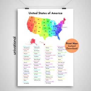 Classroom Posters Montessori Classroom States and Capitals - Etsy