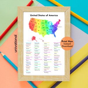 Classroom Posters, Montessori Classroom, States and Capitals, Teacher ...