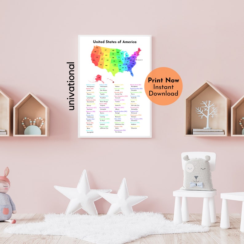 Classroom Posters Montessori Classroom States and Capitals | Etsy